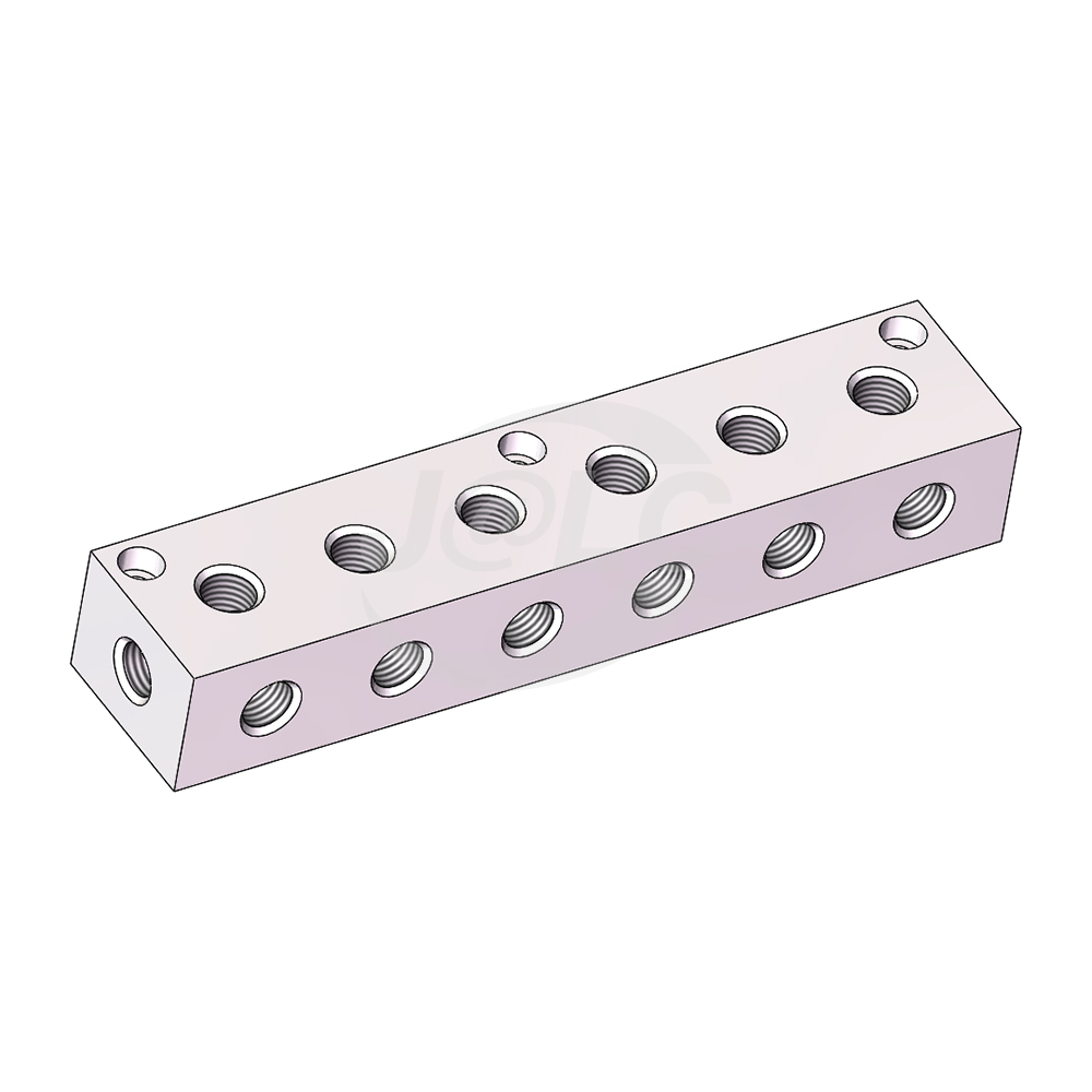 Connecting block air pressure L-shaped side through holes Same screw ...